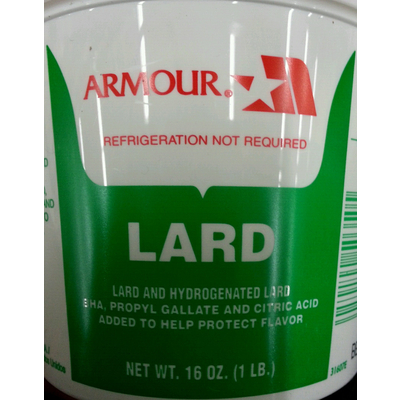 Calories in Lard - 1 tbsp from USDA