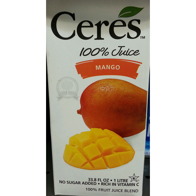 Carbs in Ceres 100% Juice, Mango | Carb Manager
