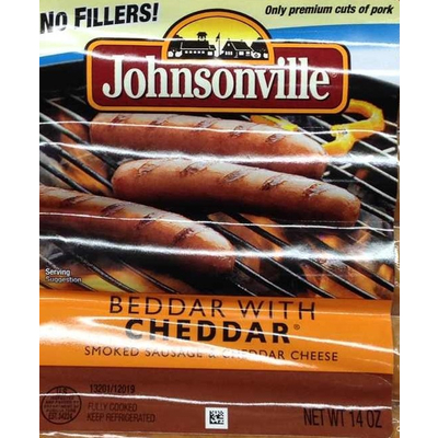 Carbs in Johnsonville Beddar with Cheddar Smoked Sausage & Cheddar ...