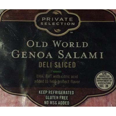 Carbs in Private Selection Old World Genoa Salami, Deli Sliced | Carb ...
