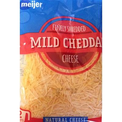 Carbs in Meijer Finely Shredded Mild Cheddar Cheese | Carb Manager
