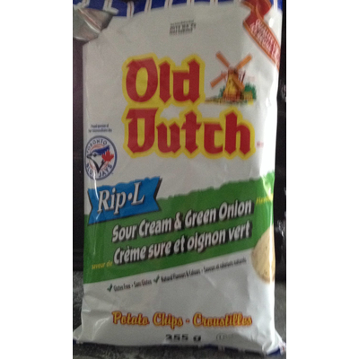 Carbs in Old Dutch Potato Chips, Rip-L, Sour Cream & Green Onion | Carb ...