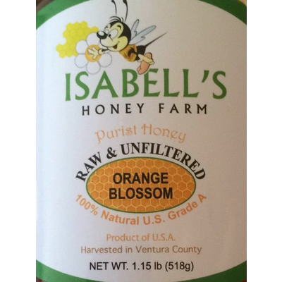 Carbs in Isabell's Honey Farm Purist Honey, Orange Blossom, Raw ...