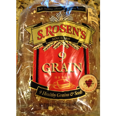 Carbs in S. Rosen's 9 Grain Bread | Carb Manager