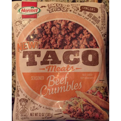 Carbs in Hormel Taco Meats, Seasoned Beef Crumbles | Carb Manager