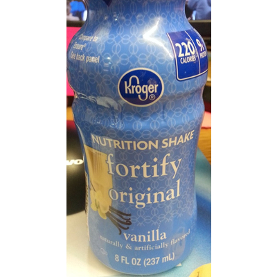 Carbs in Kroger Nutrition Shake, Fortify Original, Vanilla | Carb Manager