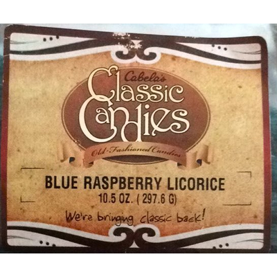 Carbs in Cabela's Classic Candies Blue Raspberry Licorice | Carb Manager