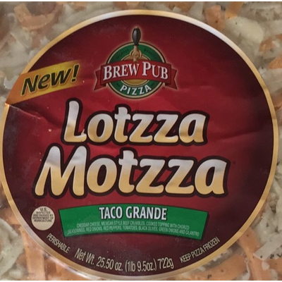 Carbs in Brew Pub Pizza Lotzza Motzza, Taco Grande | Carb Manager
