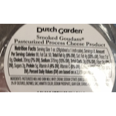 Carbs in Dutch Garden Smoked Goudam | Carb Manager