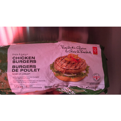 Carbs in President's Choice Chicken Burgers | Carb Manager