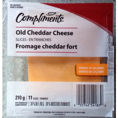 Carbs in Compliments Old Cheddar Cheese | Carb Manager