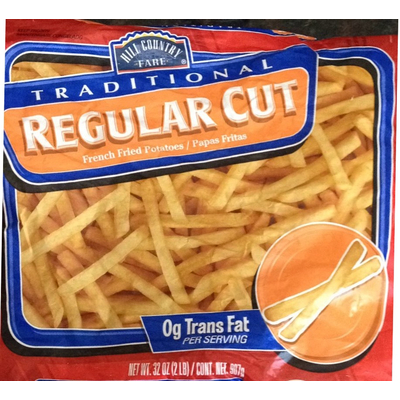 Carbs in Hill Country Fare Regular Cut French Fried Potatoes | Carb Manager