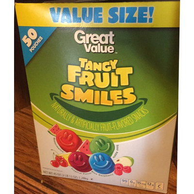 Carbs in Great Value Tangy Fruit Smiles | Carb Manager