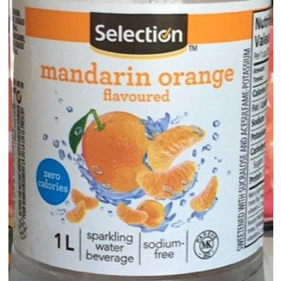 Carbs in Selection Mandarin Orange Flavoured Water | Carb Manager