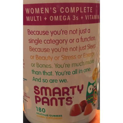 Carbs in Smarty Pants Women's Complete Multi + Omega 3s + Vitamin ...