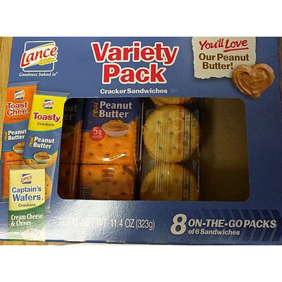 Calories in Toasty Crackers, Peanut Butter from Lance