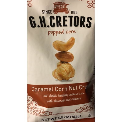 Carbs in G.H. Cretors Popped Corn, Caramel Corn Nut Crunch | Carb Manager