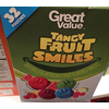 Calories in Fruit-Flavored Snacks, Tangy Fruit Smiles from Great Value
