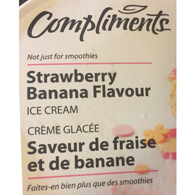 Carbs in Compliments Ice Cream, Strawberry Banana | Carb Manager