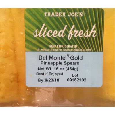Carbs in Trader's Joes Del Monte Gold Pineapple | Carb Manager