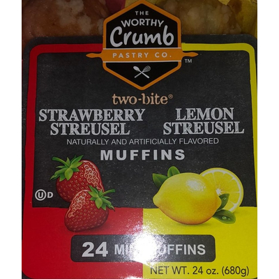 Carbs in The Worthy Crumb Pastry Co Two-Bite Muffins, Strawberry ...