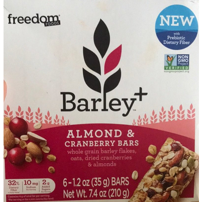Carbs in Freedom Foods Barley, Almond & Cranberry Bars | Carb Manager