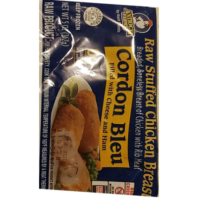 Carbs in Antioch Farms Cordon Bleu Filled With Cheese And Ham, Raw ...