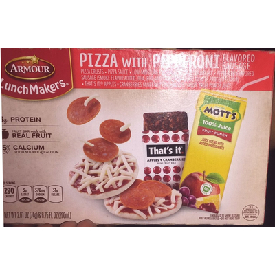 Carbs in Armour Lunch Makers Sausage, Pizza with Pepperoni Flavored ...
