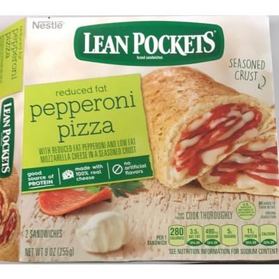Carbs in Lean Pockets Reduced Fat Pepperoni Pizza Sandwich Garlic ...