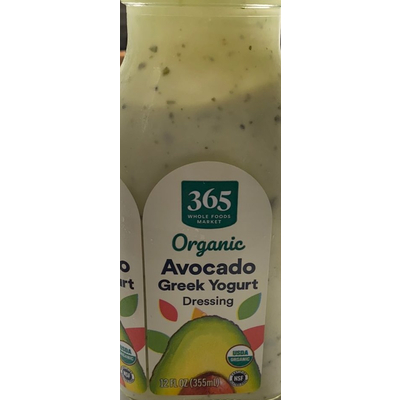 Carbs in 365 Whole Foods Market Organic Avocado Greek Yogurt Dressing ...