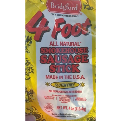 Carbs in Bridgford 4 Foot All Natural Smokehouse Sausage Stick | Carb ...
