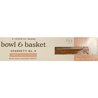 Carbs in A Shoprite Brand Bowl & Basket 100% Whole Wheat Spaghetti No ...
