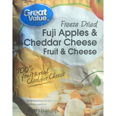 Carbs in Great Value Freeze Dried Fuji Apples & Cheddar Cheese | Carb ...