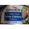 Calories in Premium Chunk White Chicken In Water from Crider