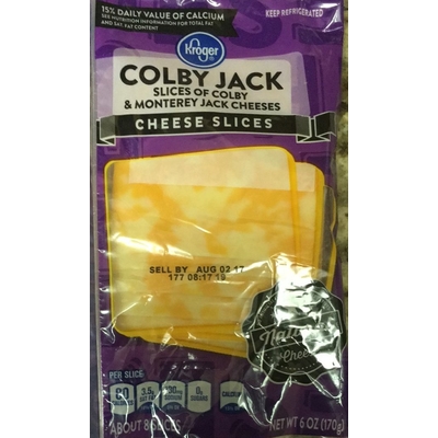 Carbs in Kroger Cheese Slices, Colby Jack | Carb Manager
