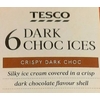 Calories in Crispy Dark Choc Ices from Tesco