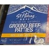 Calories in 80% Lean 20% Fat Ground Beef Patties from St. Helens