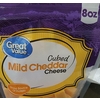 Calories in Cubed Mild Cheddar Cheese from Great Value