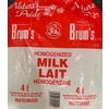 Calories in Pasteurized Homogenized Milk from Brum's Dairy