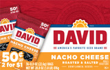 Calories in Sunflower Seeds, Nacho Cheese, Roasted & Salted from David