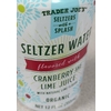 Calories in Seltzer Water Flavored with Cranberry & Lime Juice from Trader Joe's