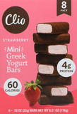 Calories in Yogurt Bars, Greek, Strawberry, Mini, 8 Pack from Clio