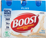 Calories in Balanced Nutritional Drink, Very Vanilla, Plus from Boost