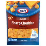 Calories in Cheese, Natural, Sharp Cheddar, Cubes from Kraft