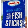 Calories in Golden Crunchy Whole Pollock Fillets Fish Sticks from Dagim