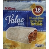 Calories in 10-Inch Flour Burrito Style Tortillas from Tops