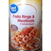 Calories in Pasta Rings & Meatballs in Tomato Sauce from Great Value