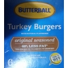 Calories in 60% Less Fat Original Seasoned Turkey Burgers from Butterball
