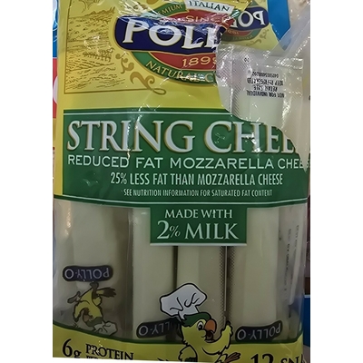 Calories in String Cheese, Part Skim, Mozzarella, Low Moisture from Polly-O